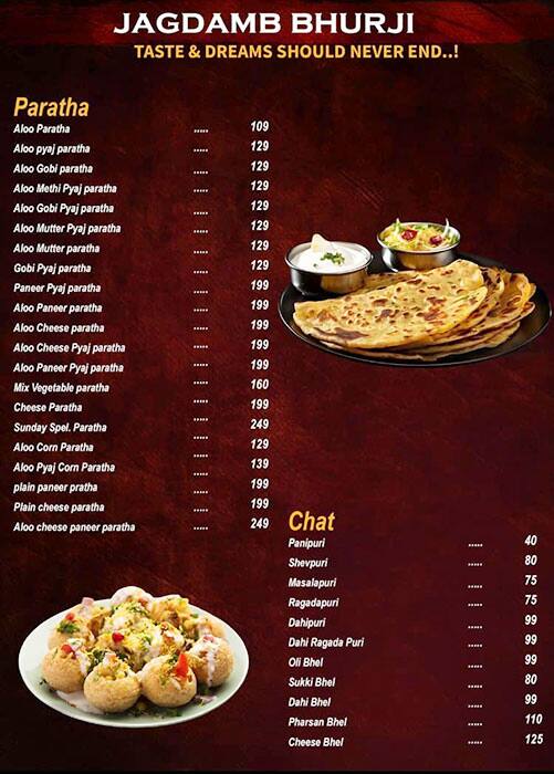 Menu of Venkatesh Foods, Pimple Nilakh, Pune