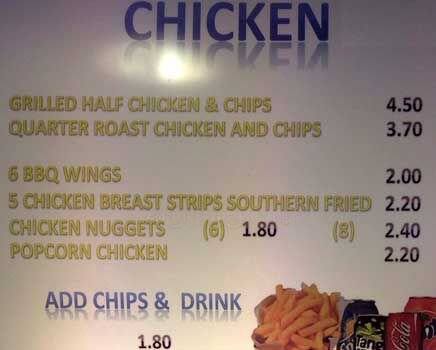 Menu at Wembley Bay restaurant, Wembley