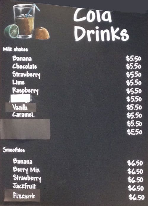 Menu at Mr Bun Cafe, Wellington, 141 Manners St