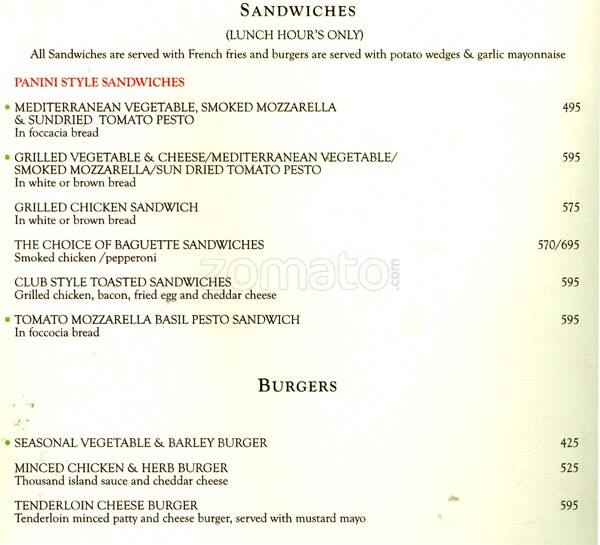 Menu at Auma, New Delhi, 246