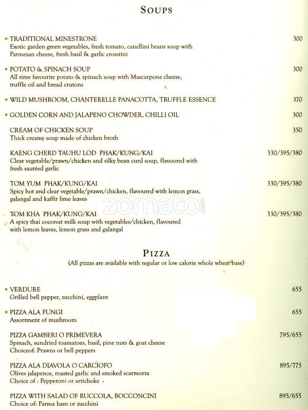 Menu at Auma, New Delhi, 246