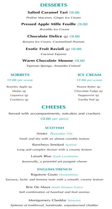 Menu at Hilton Glasgow pub & bar, Glasgow