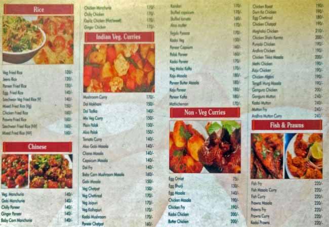Menu at Rayalaseema Traditional Foods, Hyderabad, 2-56/D/45