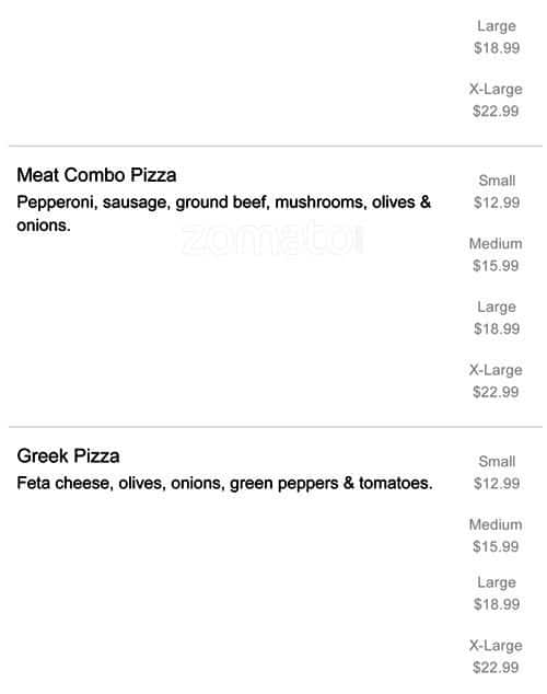 Menu at Pizza Mart Kent pizzeria, Kent, Military Rd S
