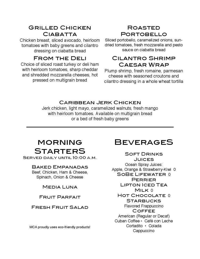 Menu at Bacardi Mojito pub & bar, Miami, Terminal G