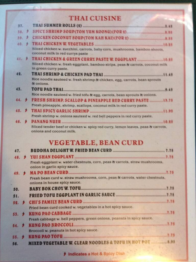 Chi Chis Restaurant Menu