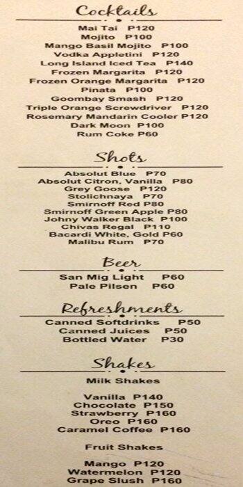 Menu at Delice Recipe restaurant, Cebu City, 9VHF+462