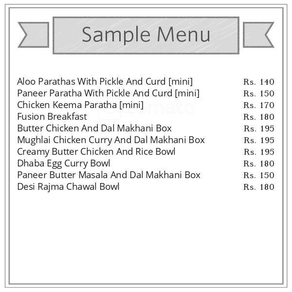 Menu of Wrapsody, Whitefield, Bangalore