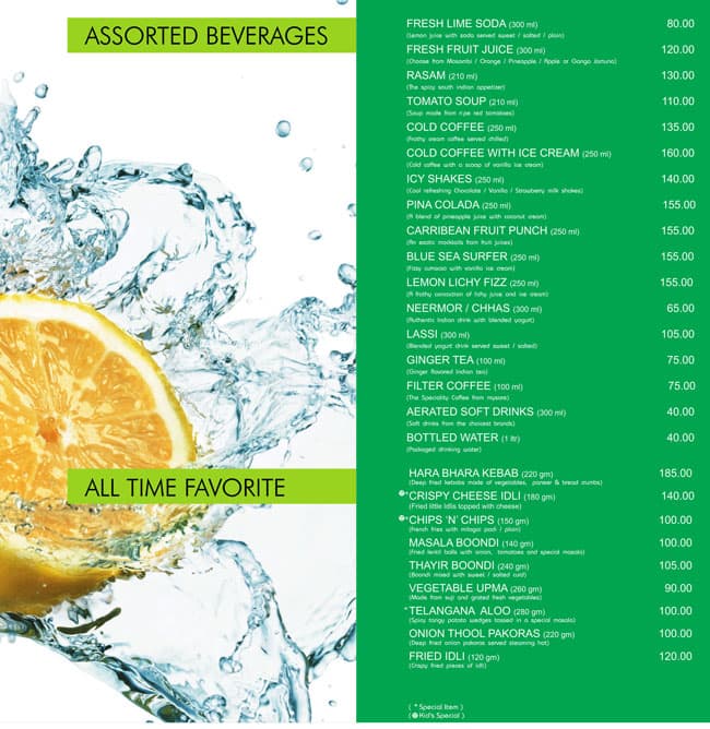 Menu at Sankalp Restaurant, Vadodara, The Plaza Complex