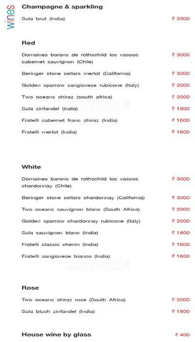 Menu at ramada encore, Bengaluru