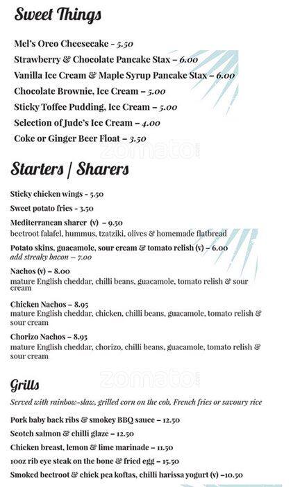 Menu at Mel's Cafe Bar, London, 573 Garratt Lane