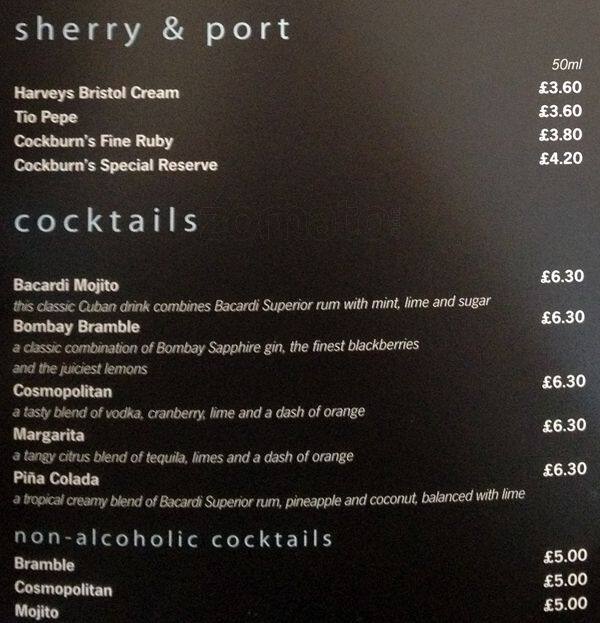 Menu at Novotel London Bridge restaurant, London