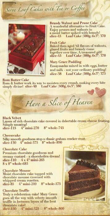 Carta de Mary Grace Cafe - SM City North EDSA, Ciudad Quezon