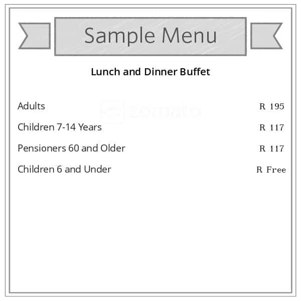 Menu at Billy G at Silverstar restaurant, Roodepoort, Silverstar Casino