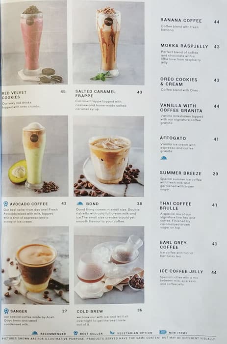 Menu at Mokka Coffee cafe, South Jakarta, Jl. Epicentrum Sel.