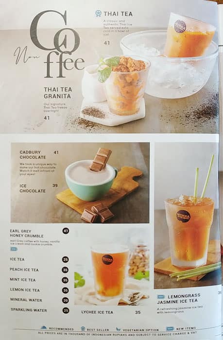 Menu at Mokka Coffee cafe, South Jakarta, Jl. Epicentrum Sel.