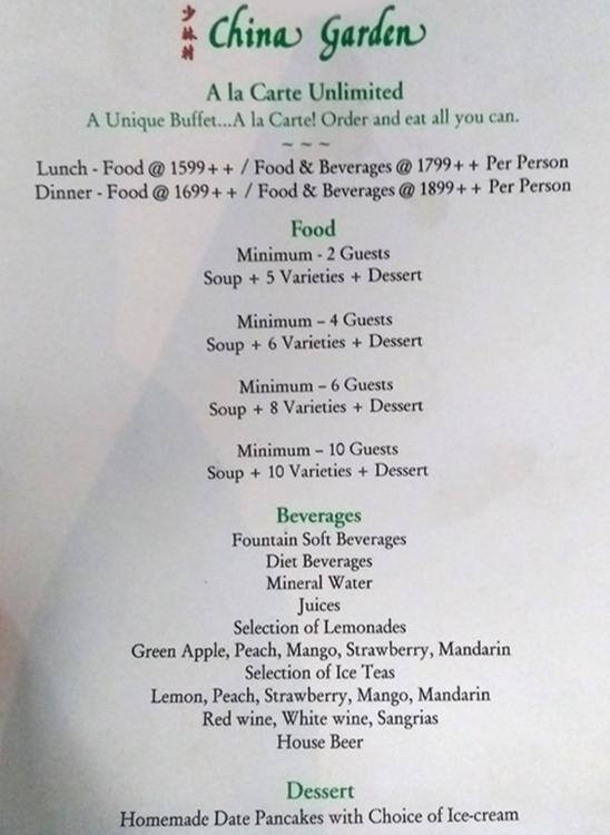 Menu at China Garden - Original Chinese Wok & Traditional Cantonese Dim ...