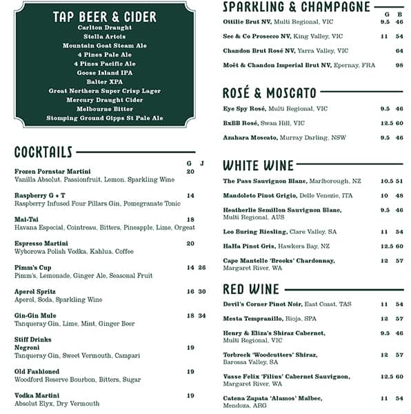 Menu at Richmond Club Hotel, Richmond