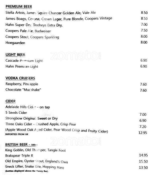 Menu at Three Brothers Arms pub & bar, Macclesfield