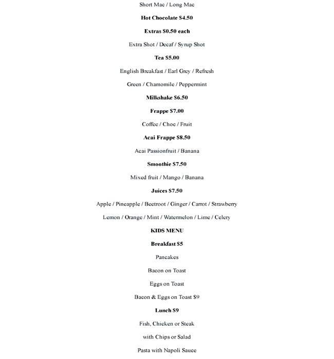 Menu at Providore Marina Mirage pub & bar, Main Beach, Marina Mirage ...