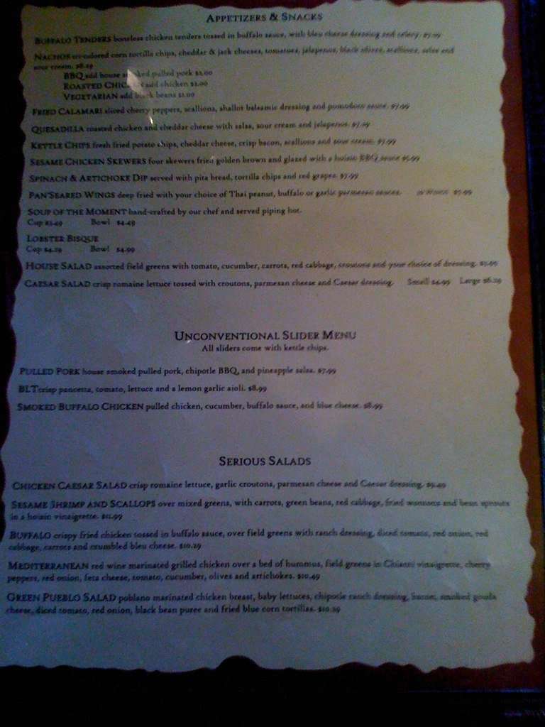 John Harvard's Brew House Menu - Urbanspoon/Zomato