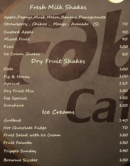 Fab Cafe Menu, Menu for Fab Cafe, Rajarajeshwari Nagar, Bangalore - Zomato