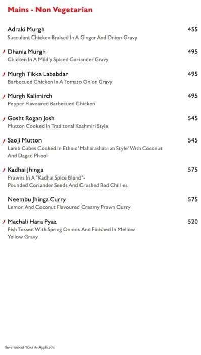 Menu at Machaan Restaurant, Kolkata, 164/1