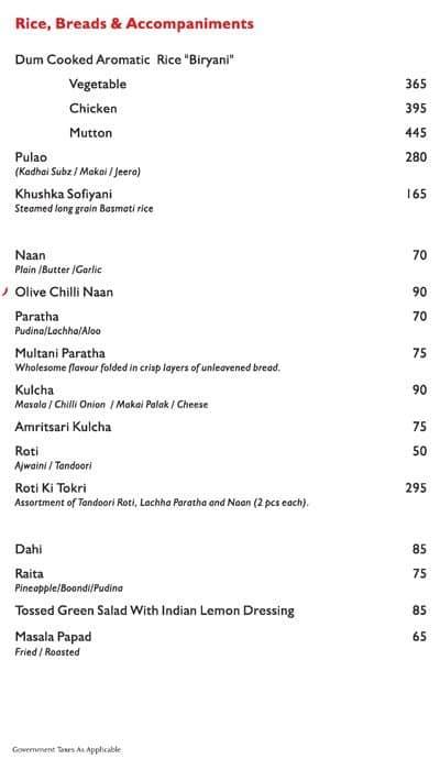 Menu at Machaan Restaurant, Kolkata, 164/1