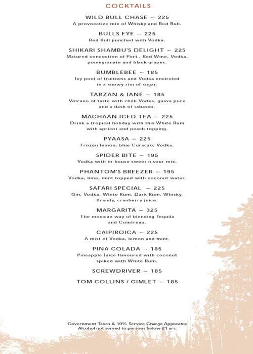 Menu at Machaan Restaurant, Kolkata, 164/1