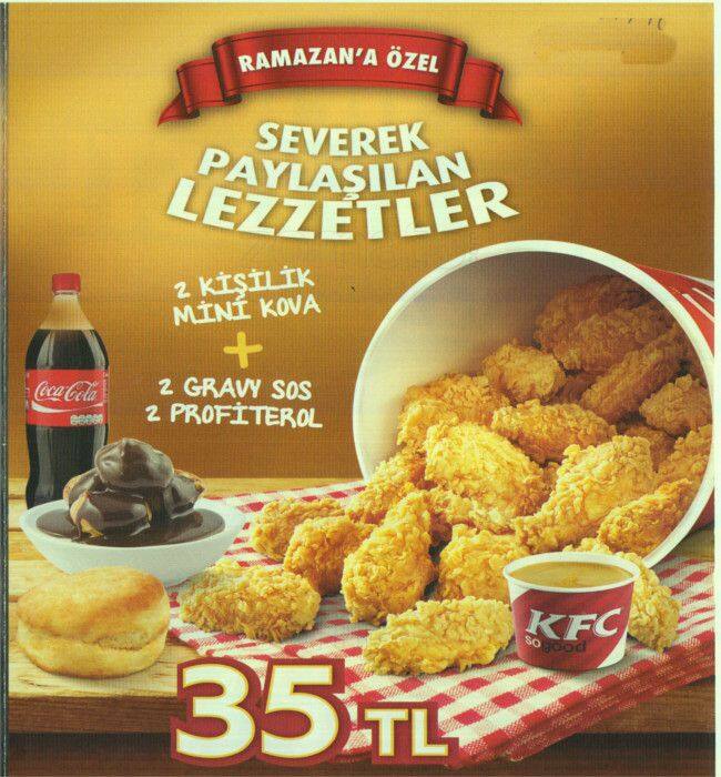Menu at KFC, Istanbul, İŞ Plaza