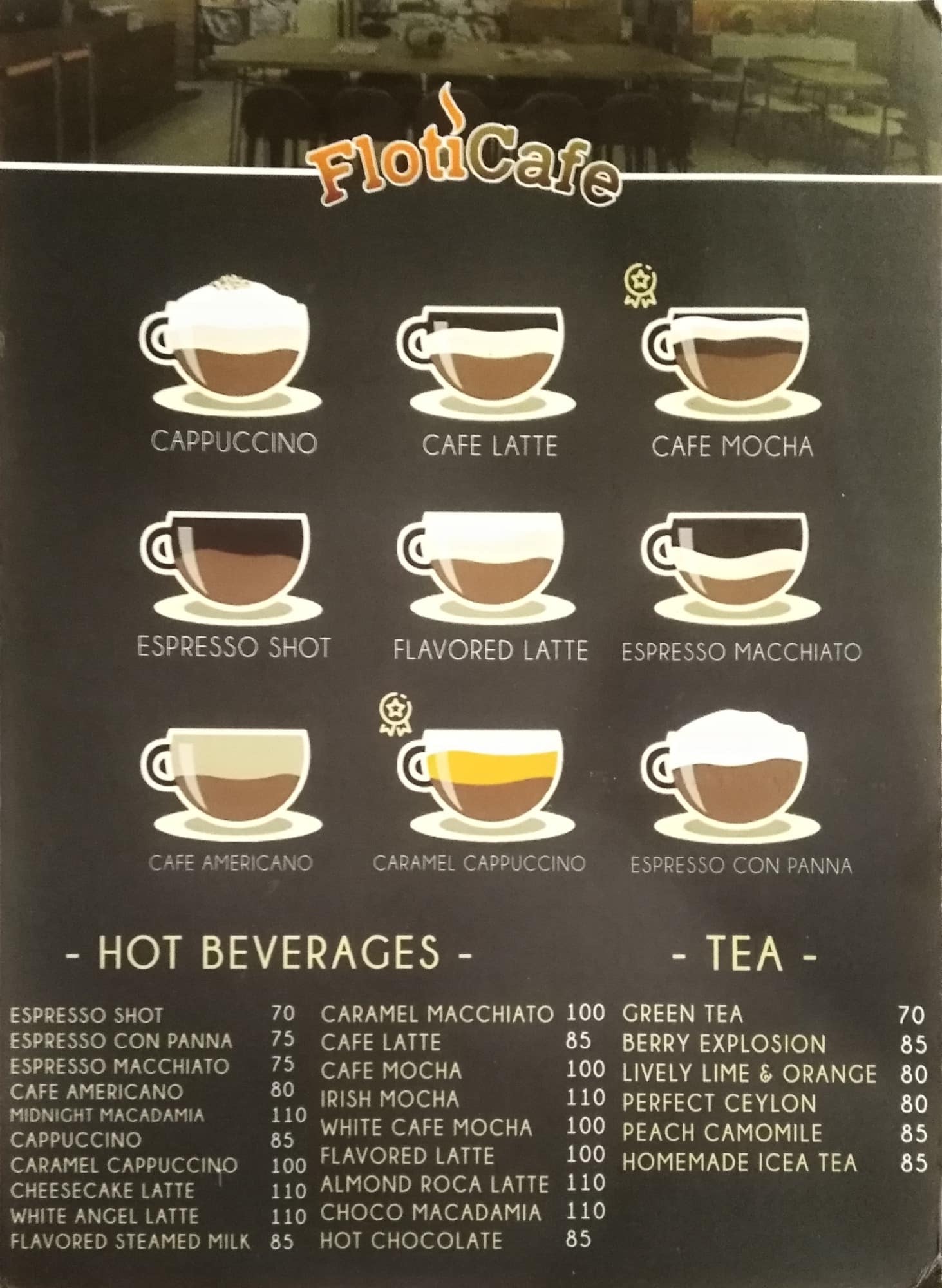 Menu at Floti Cafe, Manila, 598 M. F. Jhocson Street