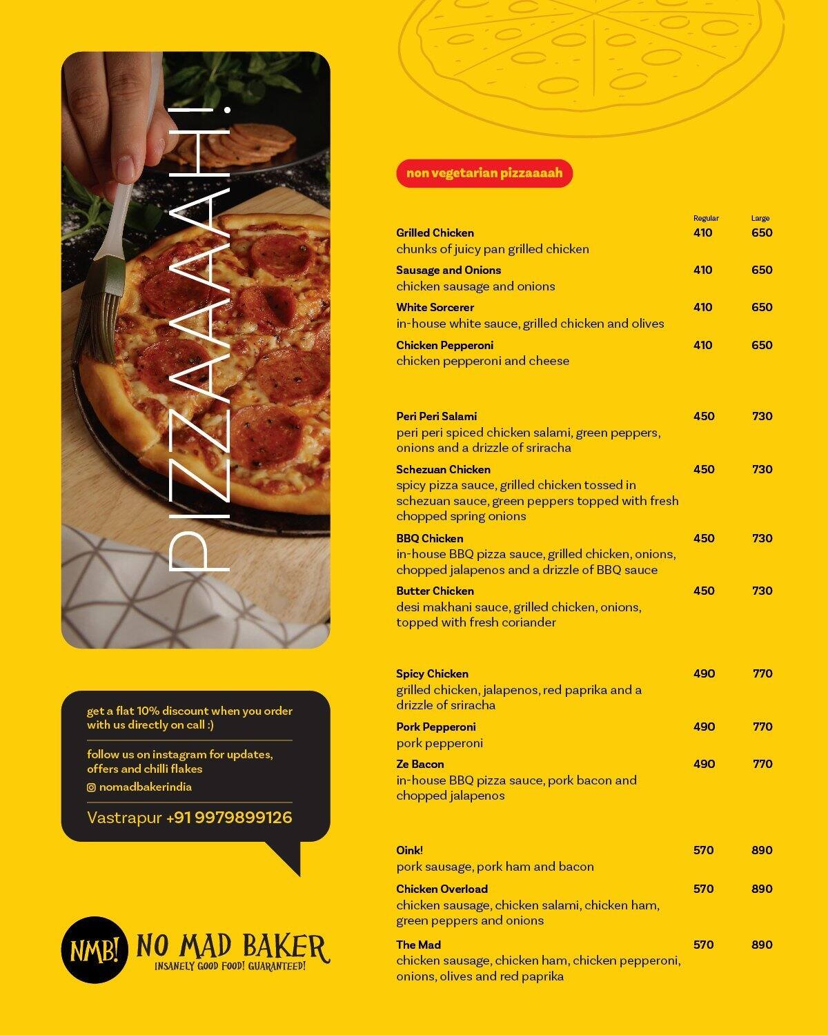 Menu at No Mad Baker (Bopal), Ahmedabad, 102
