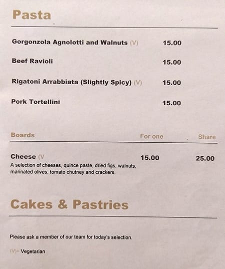 Menu at Palace Cinemas Balwyn cafe, Balwyn