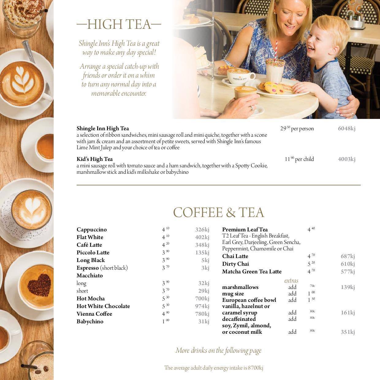 Menu at Shingle Inn Joondalup cafe, Connolly, Shop T283