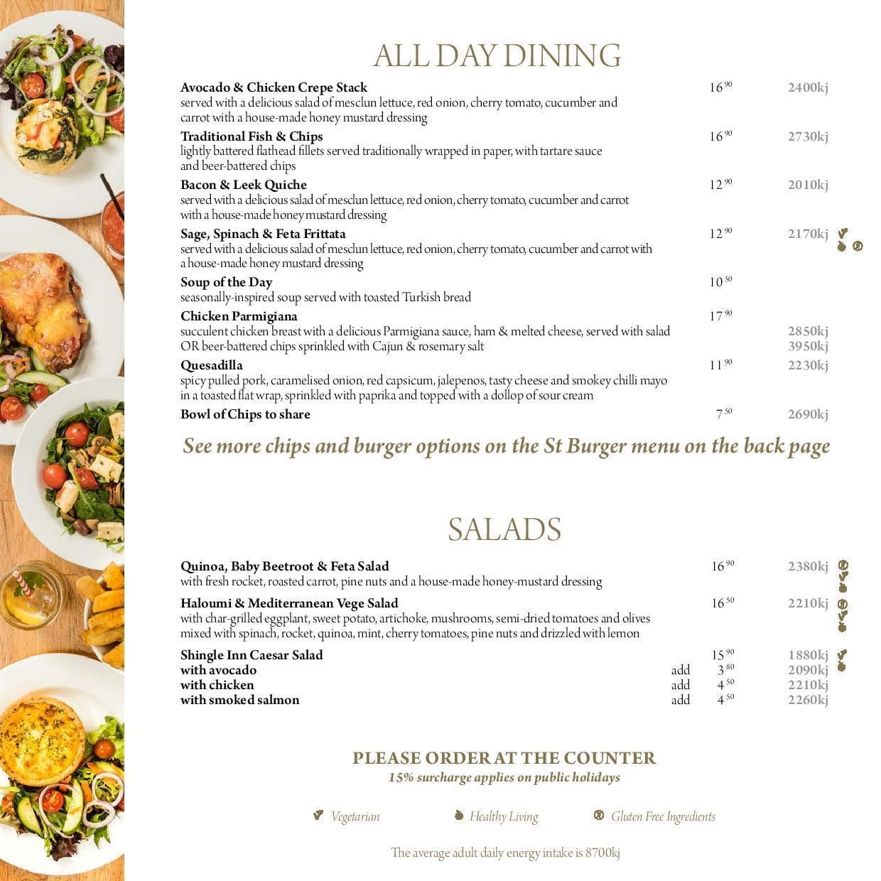 Menu at Shingle Inn Joondalup cafe, Connolly, Shop T283