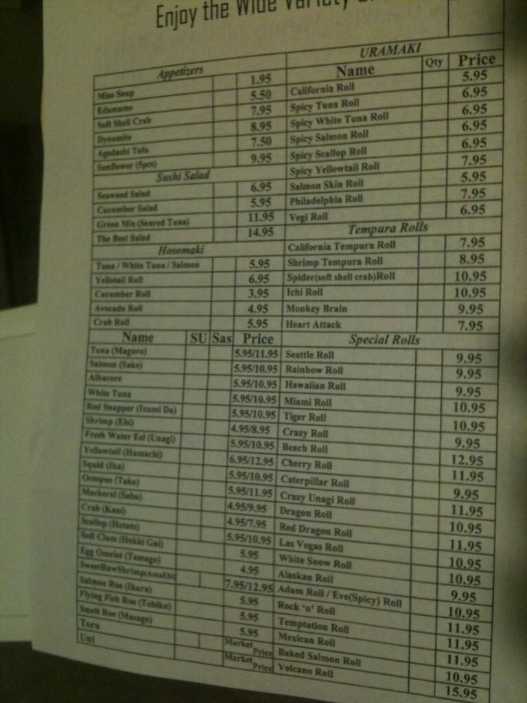 Menu at Best Teriyaki & Sushi restaurant, Duvall