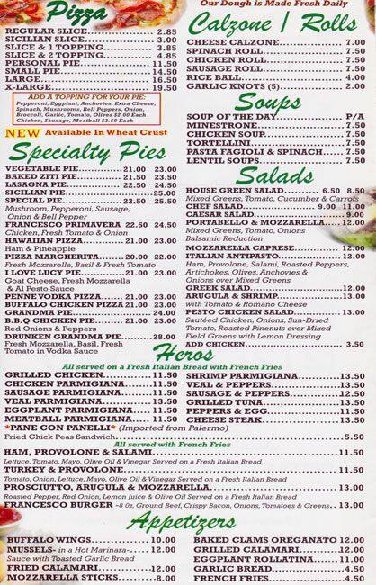 Francesco Pizzeria & Italian Menu - Urbanspoon/Zomato