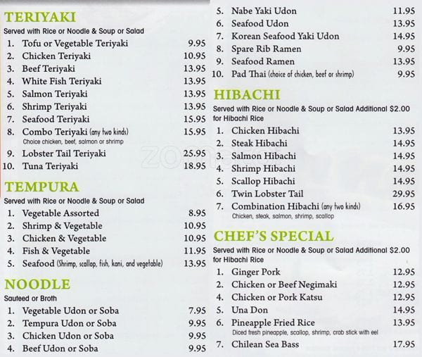 Nagoya Menu, Menu for Nagoya, Bensonhurst, New York City - Urbanspoon ...