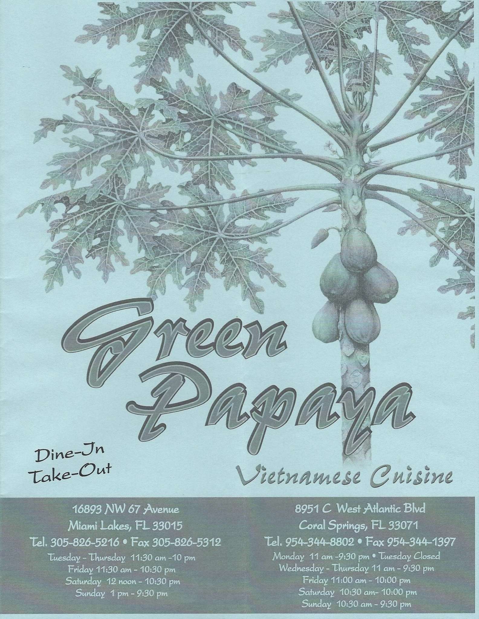 Green Papaya Menu, Menu for Green Papaya, Coral Springs, Miami ...