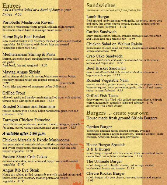 Menu at Chestnut Grill & Sidewalk Cafe, Philadelphia