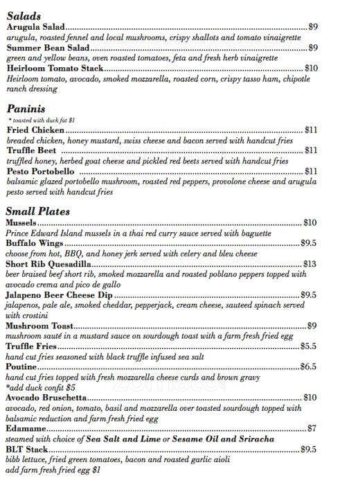 Menu at Station Taproom restaurant, Downingtown