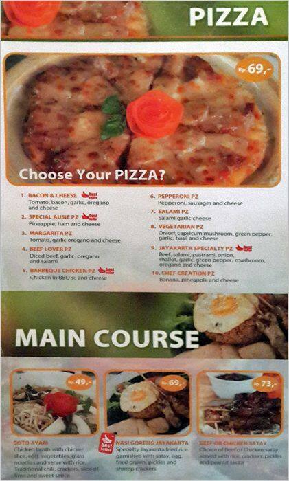 Menu at The Sunset Hut pub & bar, Mengwi