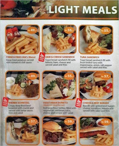 Menu at The Sunset Hut pub & bar, Mengwi