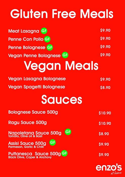 Menu at Enzo's At Home - Linden Park cafe, Linden Park, 4/476 Portrush Rd