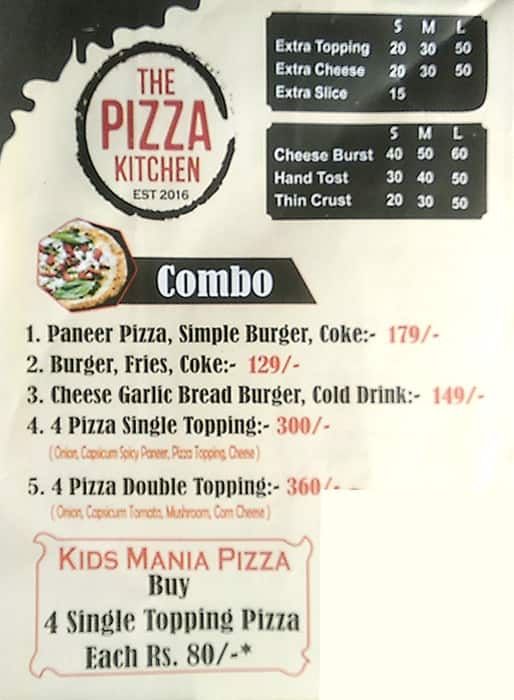 Menu at The Pizza Kitchen, New Delhi