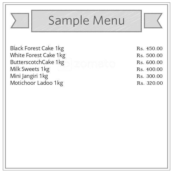 Menu of Shree Ashwini Sweets & Bakery, Pallavaram, Chennai