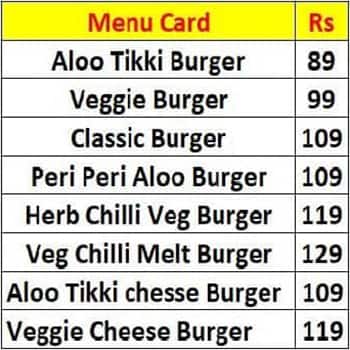 Menu of Burger Nation, Hadapsar, Pune