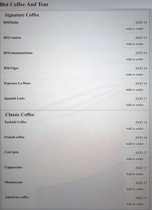 Menu at Rose Cafe, Dubai, Wafi City - Oud Metha Rd