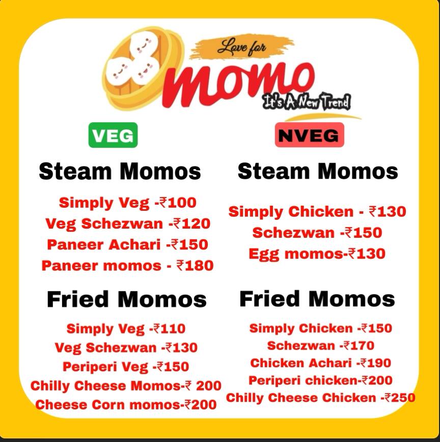 Menu of Love For Momo, Bhandup, Mumbai