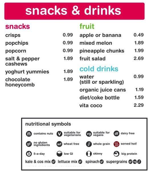 Menu at Tossed fast food, London, 131 Clerkenwell Road